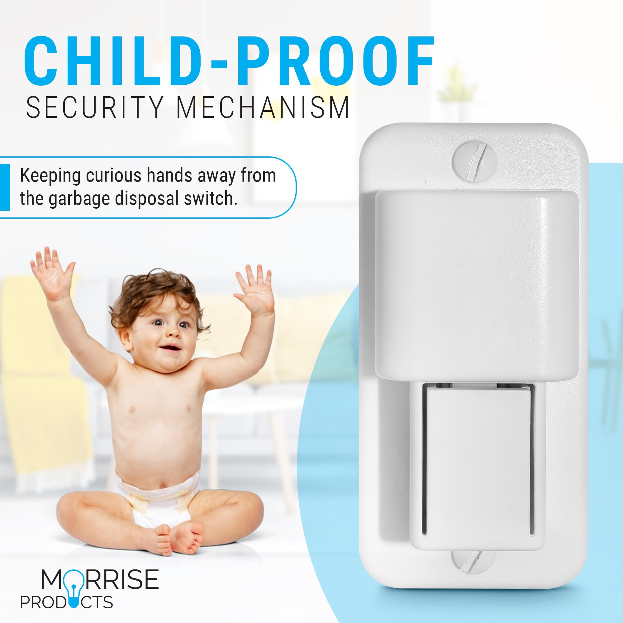 Child Safety Garbage Disposal Light Switch Lock | Guard Children Protect With Push and Slide Switch