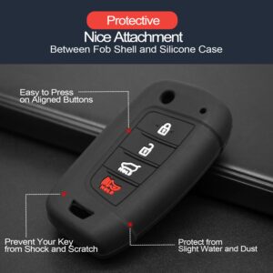 INFIPAR 2pcs Compatible with Hyundai Elantra Accent Elantra GT Kona Santa Cruz Santa Fe Sonata Tucson Veloster Key Fob Cover Case Key Chain Protector Holder