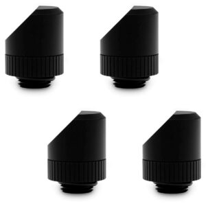 ekwb ek-torque 45 degree angled rotary fitting, black, 4-pack