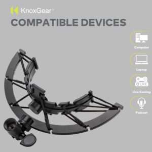 Knox Gear Multi-Purpose Shock Mount for Blue Snowball and Snowball Ice Condenser Microphone, Clamp Connector Made w/ Alloy Steel Combats Vibration, Shock Pops, and Distortions with Two Year Warranty