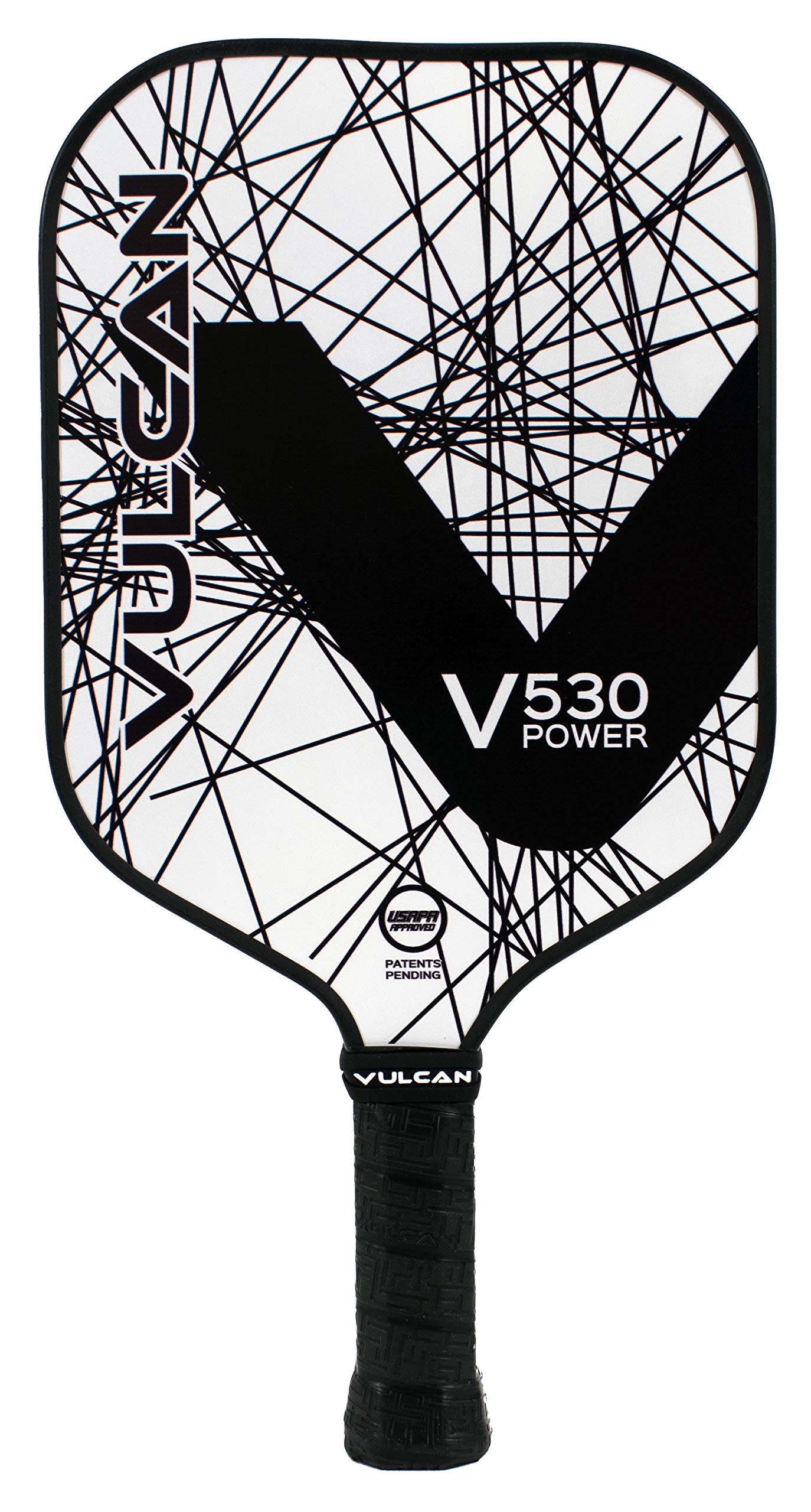 Vulcan | V530 Pickleball Paddle | Power Performance | Polypropylene Core - Carbon Fiber Surface | USAP Approved | Black Lazer