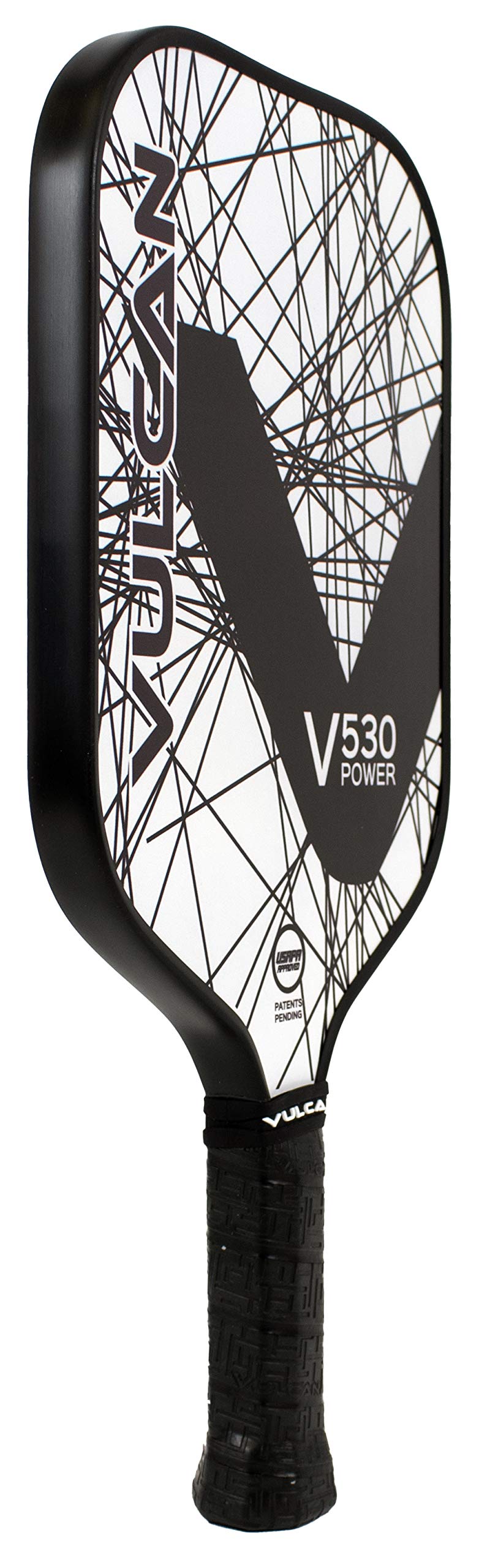 Vulcan | V530 Pickleball Paddle | Power Performance | Polypropylene Core - Carbon Fiber Surface | USAP Approved | Black Lazer