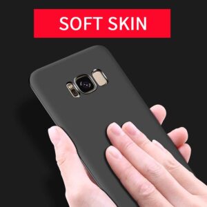 EGALO for Galaxy S8 Slim Case Silicone Soft Skin Flexible TPU Premium Hybrid Shock Absorbing & Scratch Resistant Bumper Protective Phone Cases Cover for Samsung Galaxy S8 (Matte Black)