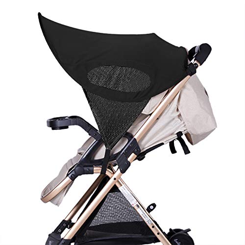 Universal Stroller Sunshade Canopy with Mosquito Net Insect Shield Netting Anti-UV Baby Stroller Sun Visor Infant Carriage Trolley Parasols Canopy Cover for Prams Stroller Car Seat Buggy Pushchair