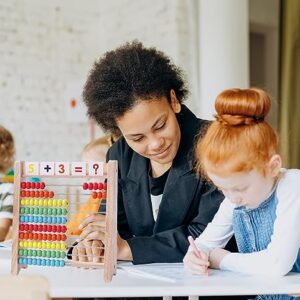 Educational Abacus for Kids Math - 10 Row Wooden Counting Frame with Number 1-100 Cards - Teach Counting, Addition and Subtraction, Preschool Learning Math Toys for Boys Girls Gift 3 4 5 Year Old