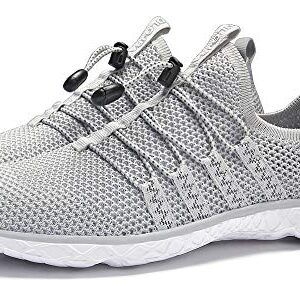 DLGJPA Men's Quick Drying Water Shoes for Beach or Water Sports Lightweight Slip On Walking Shoes LightGray 9.5