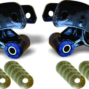 Sulastic Shock Absorber Shackles for REAR Leaf Spring Suspension model SA-06 - Compatible with 1980-2016 Ford F-250 ; 2011-2023 Chevrolet/GMC Silverado/Sierra 2500HD, 1992-2016 E-350