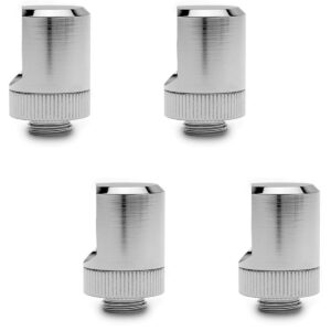 ekwb ek-torque 90 degree angled rotary fitting, nickel, 4-pack