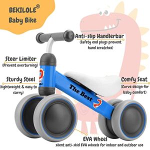 BEKILOLE Balance Bike for 1 Year Old Girl Gifts Pre-School First Bike and 1st Birthday Gifts - Train Your Baby from Standing to Running | Toys for 1 Year Old (Blue)