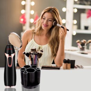 Makeup Brush Cleaner and Dryer Machine with FREE Makeup Cleaner Shampoo Super-Fast Electric Brush Cleaner Machine Automatic Brush Cleaner Spinner Makeup Brush Tools (black)