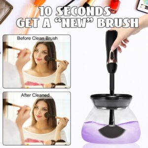 Makeup Brush Cleaner and Dryer Machine with FREE Makeup Cleaner Shampoo Super-Fast Electric Brush Cleaner Machine Automatic Brush Cleaner Spinner Makeup Brush Tools (black)