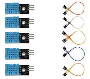 5pcs dht11 temperature and humidity sensor module for arduino mega 2560 avr pic raspberry pi 2 3 4b (black)