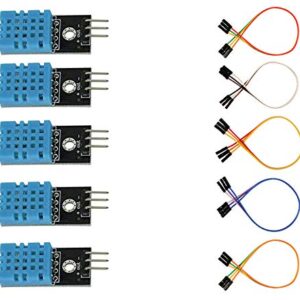 5pcs DHT11 Temperature and Humidity Sensor Module for Arduino MEGA 2560 AVR PIC Raspberry Pi 2 3 4B (Black)