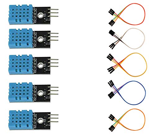 5pcs DHT11 Temperature and Humidity Sensor Module for Arduino MEGA 2560 AVR PIC Raspberry Pi 2 3 4B (Black)