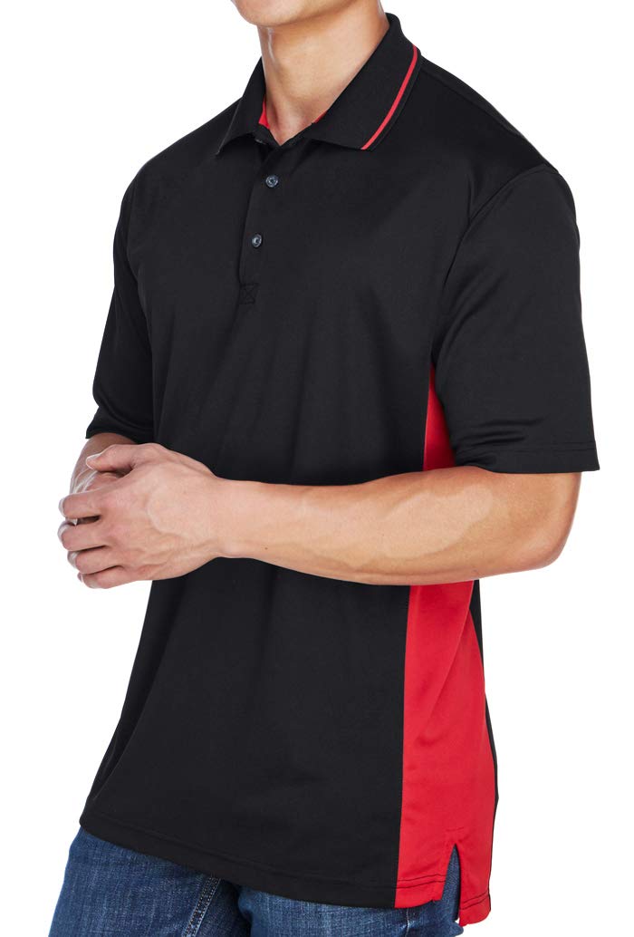 Ford Mustang American Muscle Pocket Print Two Tone Polo, Black Small