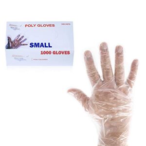 upper midland products 1000 small food service gloves, poly food gloves disposable for food prep kitchen food service