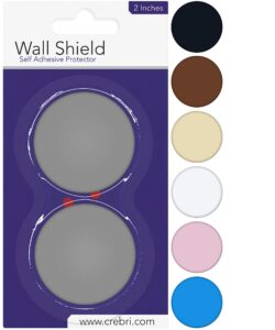 door knob wall shield, rubber wall protector plate, door handle bumper (2 inches, gray)