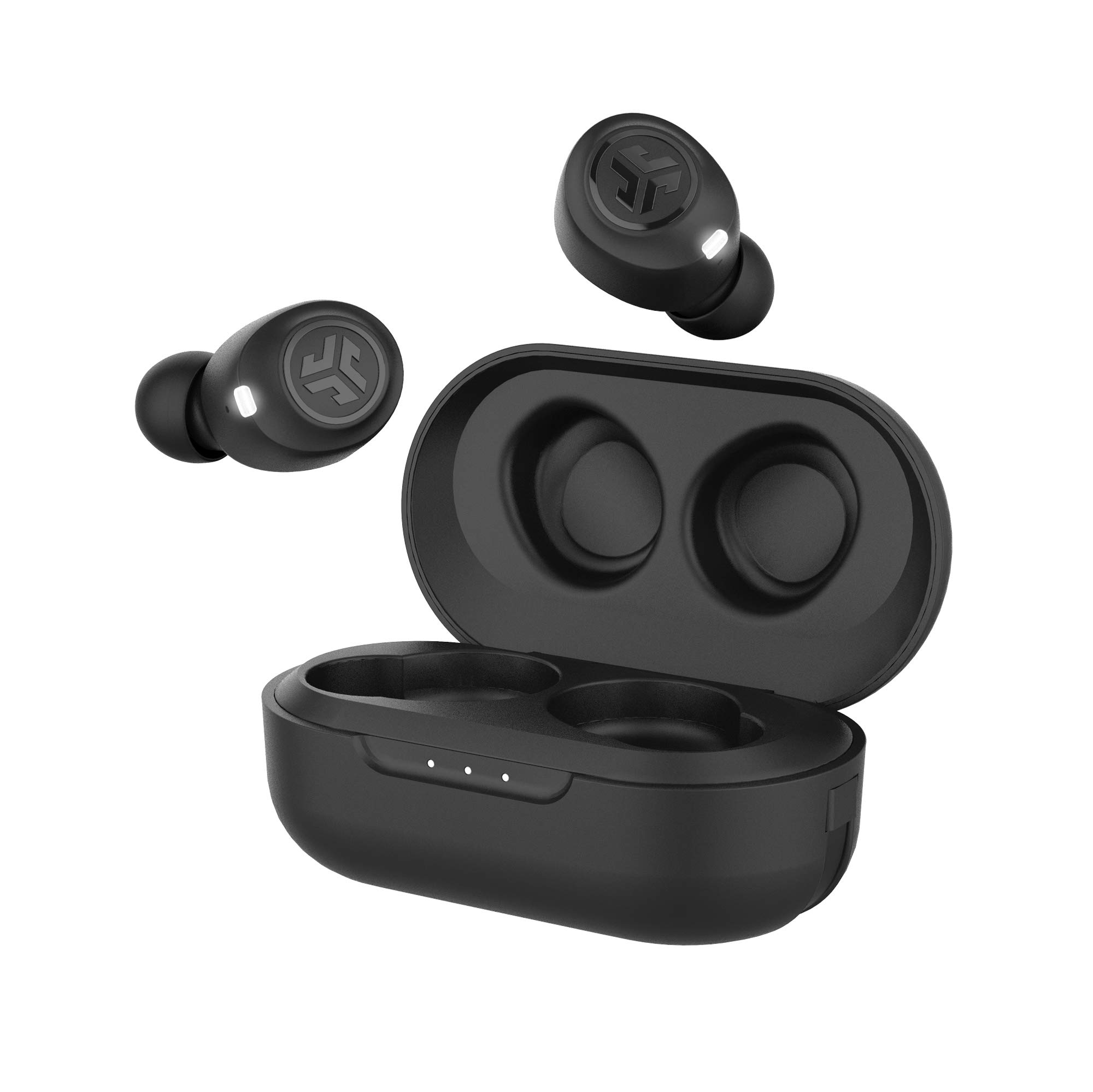 JLAB Audio Jbuds Air True Wireless Signature Bluetooth Earbuds, Charging Case, Black, IP55 Sweat Resistance, Bluetooth 5.0 Connection (Renewed)