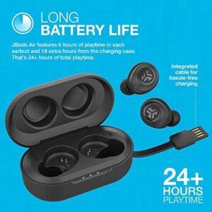 JLAB Audio Jbuds Air True Wireless Signature Bluetooth Earbuds, Charging Case, Black, IP55 Sweat Resistance, Bluetooth 5.0 Connection (Renewed)