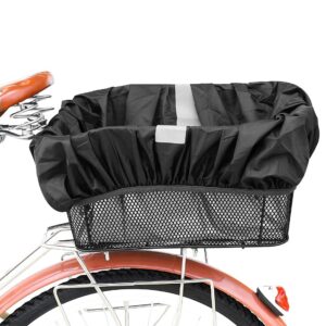 ANZOME Rear Bike Basket - Heavy-Duty Iron Wire Bicycle Cargo Rack with Reflective Waterproof Cover