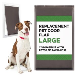 evergreen pet supplies large replacement dog door flap - fits petsafe freedom pac11-11039 - flexible doggy door flap for small, medium, and large dogs and cats - weather resistant and easy to install