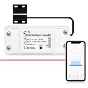 agshome smart wi-fi garage door opener remote, app control, compatible with alexa, google assistant, no hub needed with smartphone control