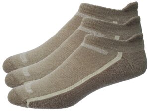 high falls footwear mens 3-pack no show tab golf socks (medium, khaki)