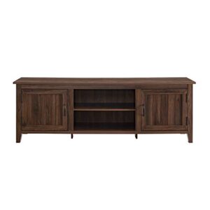 Walker Edison Ashbury Coastal Style Grooved Door TV Stand for TVs up to 80 Inches, 70 Inch, Dark Walnut