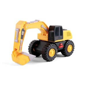 cat construction toys, tough machines toy excavator, 10" w/realistic lights & sounds, rumbling action, movable parts & sturdy plastic construction