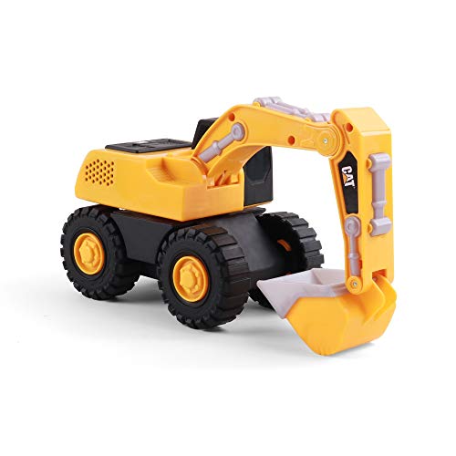 CAT Construction Toys, Tough Machines Toy Excavator, 10" W/Realistic Lights & Sounds, Rumbling Action, Movable Parts & Sturdy Plastic Construction