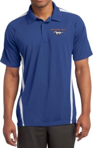 ford mustang pocket print colorblock polo, royal white xl