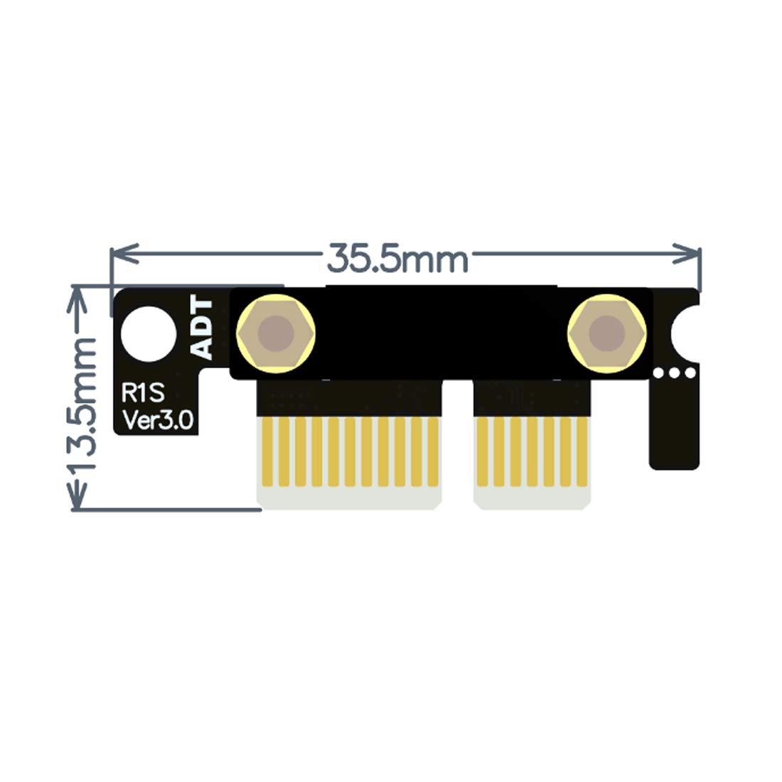 ADT-Link Riser Card PCI Express PCIe 3.0 x1 Mining Graphics Card Ribbon Cable Extension 180 Flat High Speed PCI-E 1x 16x R11SF Extender (20cm)