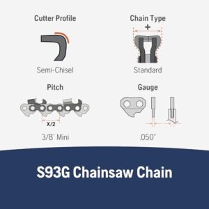 Husqvarna 585422156 S93G-56 Chains, 16 inches, Orange/Gray