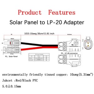 LIXINTIAN 10AWG 2 Pin Power Industrial Circular Connector，for Furrion,Solar Panel Suitcase,Forrest River RV Ports