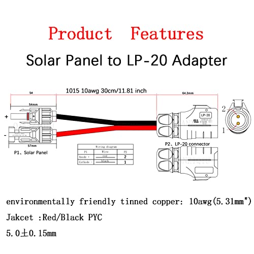 LIXINTIAN 10AWG 2 Pin Power Industrial Circular Connector，for Furrion,Solar Panel Suitcase,Forrest River RV Ports