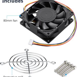 GDSTIME 80mm PWM Fan, High Speed 12V 4PIN 80mm x 25mm CPU Cooler Fan Cooling