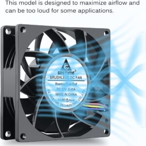 GDSTIME 80mm PWM Fan, High Speed 12V 4PIN 80mm x 25mm CPU Cooler Fan Cooling