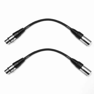 CESS-018 XLR5M to XLR3F DMX512 Adapter Cable - 6 Inch 5 Pin Male to 3 Pin Female XLR Turnaround DMX Cable - 6'' DMX Conversion Plug - Go from 5pin to 3pin DMX - 2 Pack