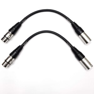 CESS-018 XLR5M to XLR3F DMX512 Adapter Cable - 6 Inch 5 Pin Male to 3 Pin Female XLR Turnaround DMX Cable - 6'' DMX Conversion Plug - Go from 5pin to 3pin DMX - 2 Pack