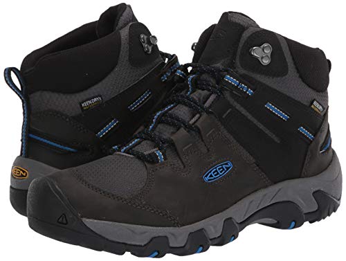 KEEN Men's Steens MID WP Hiking Boot, Black, 10