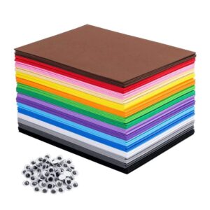 80 pcs eva foam handicraft sheets, craft foam sheets assorted colorful for craft projects,kids diy projects classroom parties and more（16 colors - 8.25 x 5.8 inches）