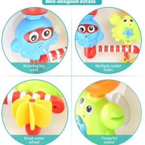 GOODLOGO Bath Toys Bathtub Toys for 1 2 3 4 Year Old Kids Toddlers Bath Wall Toy Waterfall Fill Spin and Flow Non Toxic Birthday Gift Ideas Color Box (Multicolor)