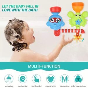 GOODLOGO Bath Toys Bathtub Toys for 1 2 3 4 Year Old Kids Toddlers Bath Wall Toy Waterfall Fill Spin and Flow Non Toxic Birthday Gift Ideas Color Box (Multicolor)