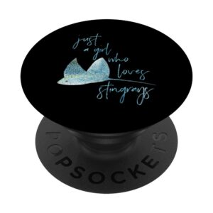 just a girl who loves stingrays funny shark lover popsockets popgrip: swappable grip for phones & tablets