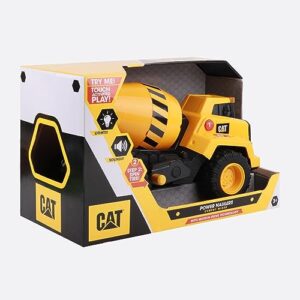 CAT Construction Toys, Construction 11.5" Power Haulers Cement Mixer, Realistic Lights & Sounds, Motion Drive Technology, Working Features, and Interactive Play for Ages 3+