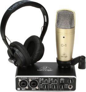 behringer u-phoria studio pro recording/podcasting bundle