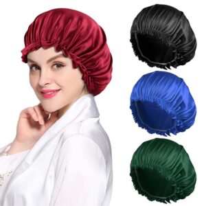 4pcs bonnet satin bonnet silk bonnet for sleeping, bonnets for black women hair bonnet for sleeping, silk sleep cap bonnet for curly hair, b