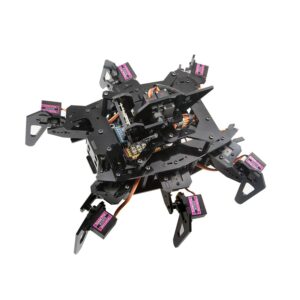 adeept raspclaws hexapod spider robot kit for raspberry pi 4 3 model b+ b, steam crawling robot, opencv target tracking, video transmission, raspberry pi robot with pdf manual