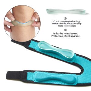 Rebomer Patella Knee Strap, Adjustable Knee Brace (3D Silicone Insert) for Men & Women, Knee Joint Pain Prevention & Relief & Patella Stabilizer Support for Running, Riding, Football, Hiking.