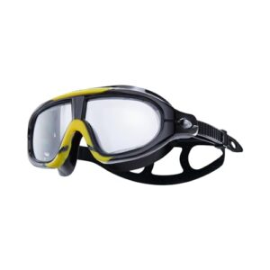 tyr orion swim mask adult fit, smoke/black/yellow